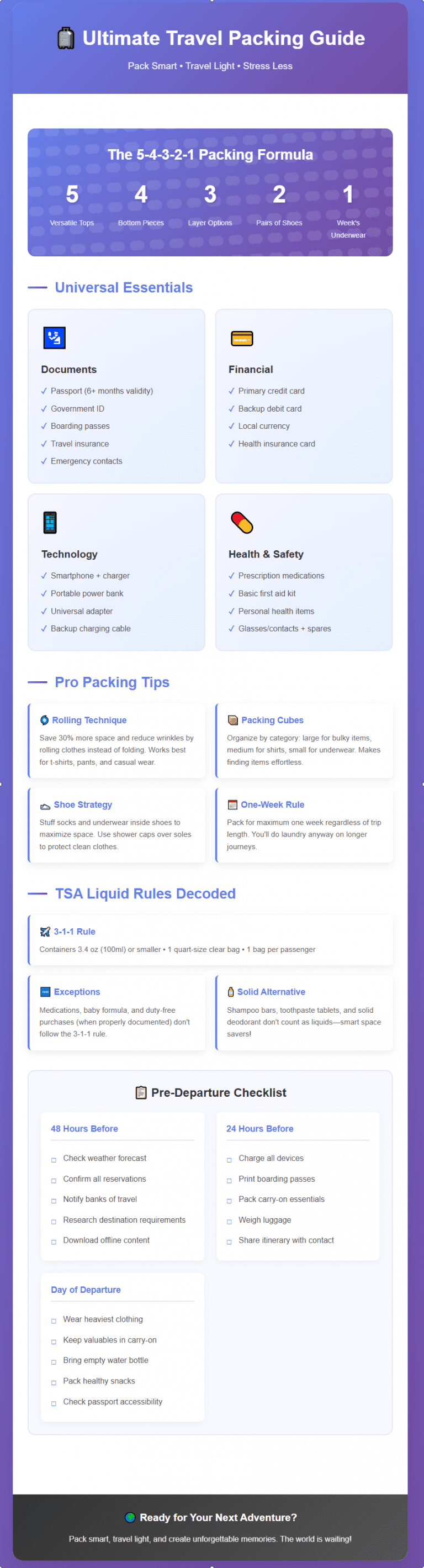 The Complete Packing List: What to Pack for Any Type of Trip